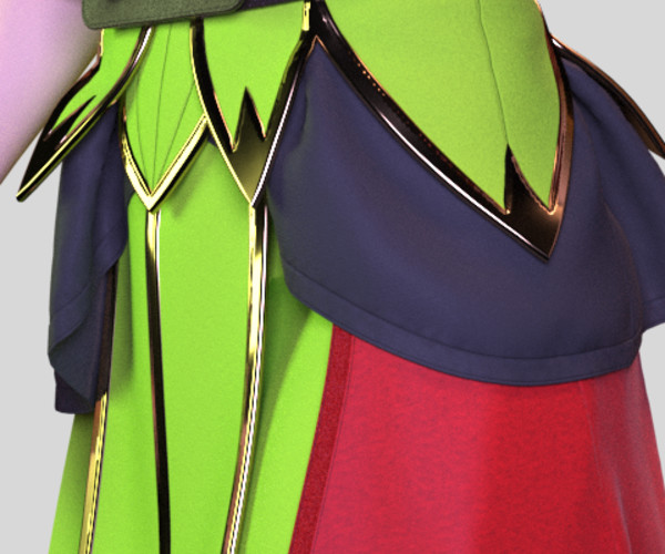 ArtStation - Female Red Cloak - 36 Marvelous Designer and Clo3D | Game ...