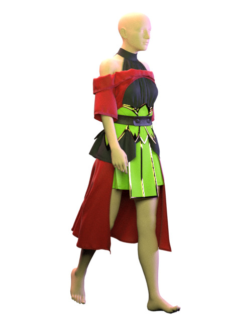 ArtStation - Female Red Cloak - 36 Marvelous Designer and Clo3D | Game ...