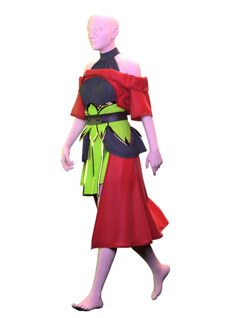 ArtStation - Female Red Cloak - 36 Marvelous Designer and Clo3D | Game ...