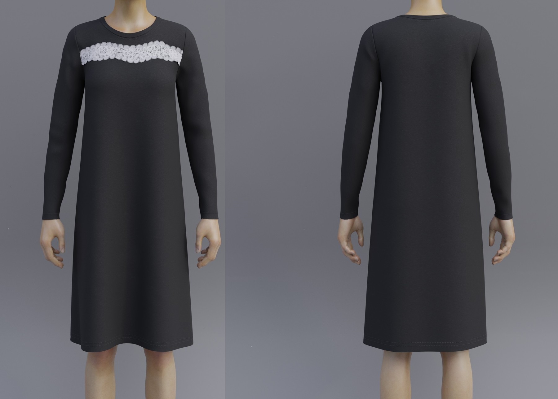 ArtStation - Sheath dress - 2 Different textures female dress 3D Model ...