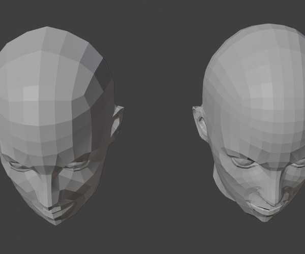 ArtStation - Female Heads Low-poly 3D Model | Game Assets