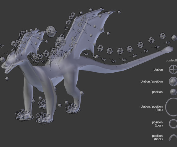 ArtStation - 3D Model: Dragon Rigged | Resources
