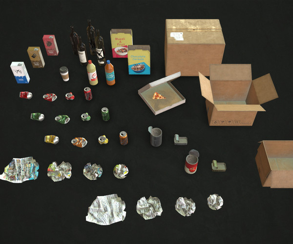 ArtStation - Urban Trash with Garbage Bags - Low Poly | Game Assets