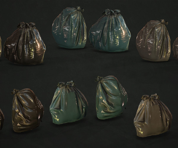 ArtStation - Urban Trash with Garbage Bags - Low Poly | Game Assets