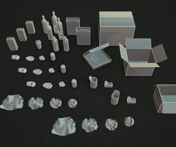 ArtStation - Urban Trash with Garbage Bags - Low Poly | Game Assets