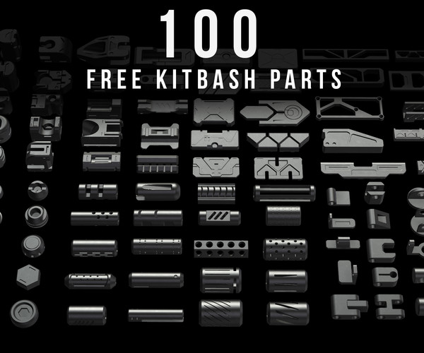 ArtStation - 100 Free Kitbash Parts | Resources