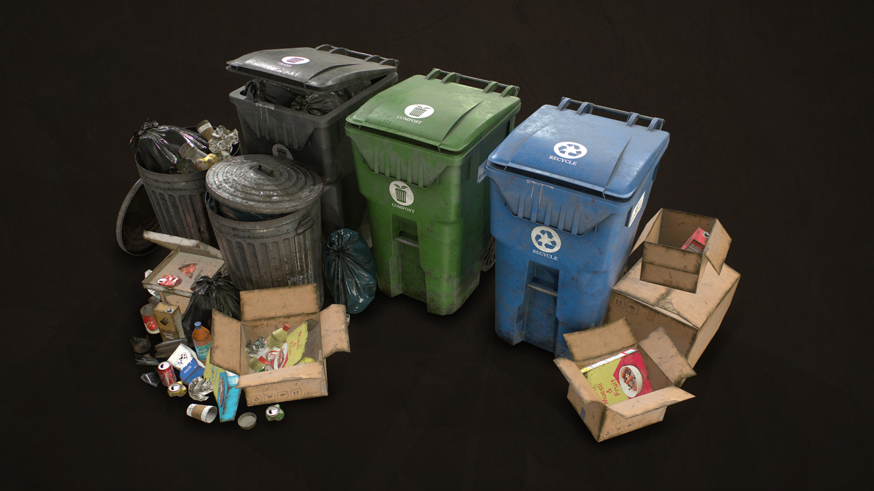 ArtStation - Urban Trash Pack Vol 2 - Low Poly | Game Assets