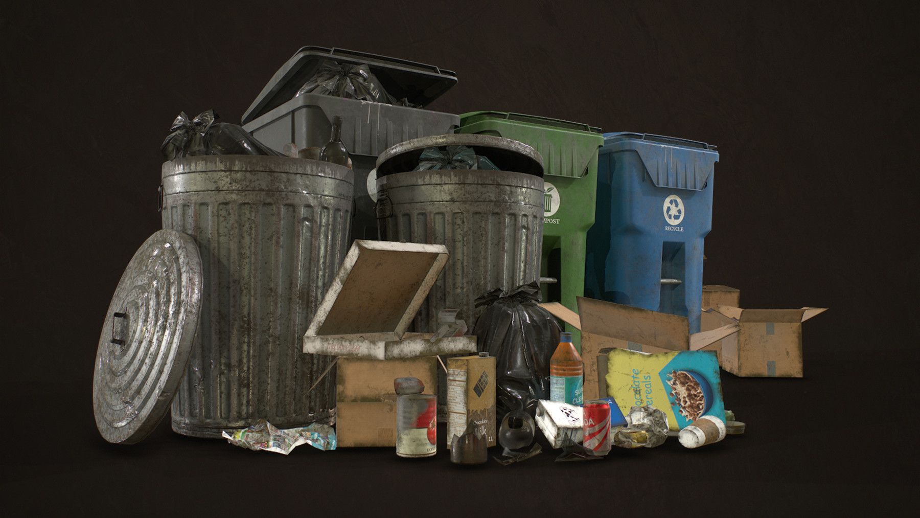 ArtStation - Urban Trash Pack Vol 2 - Low Poly | Game Assets