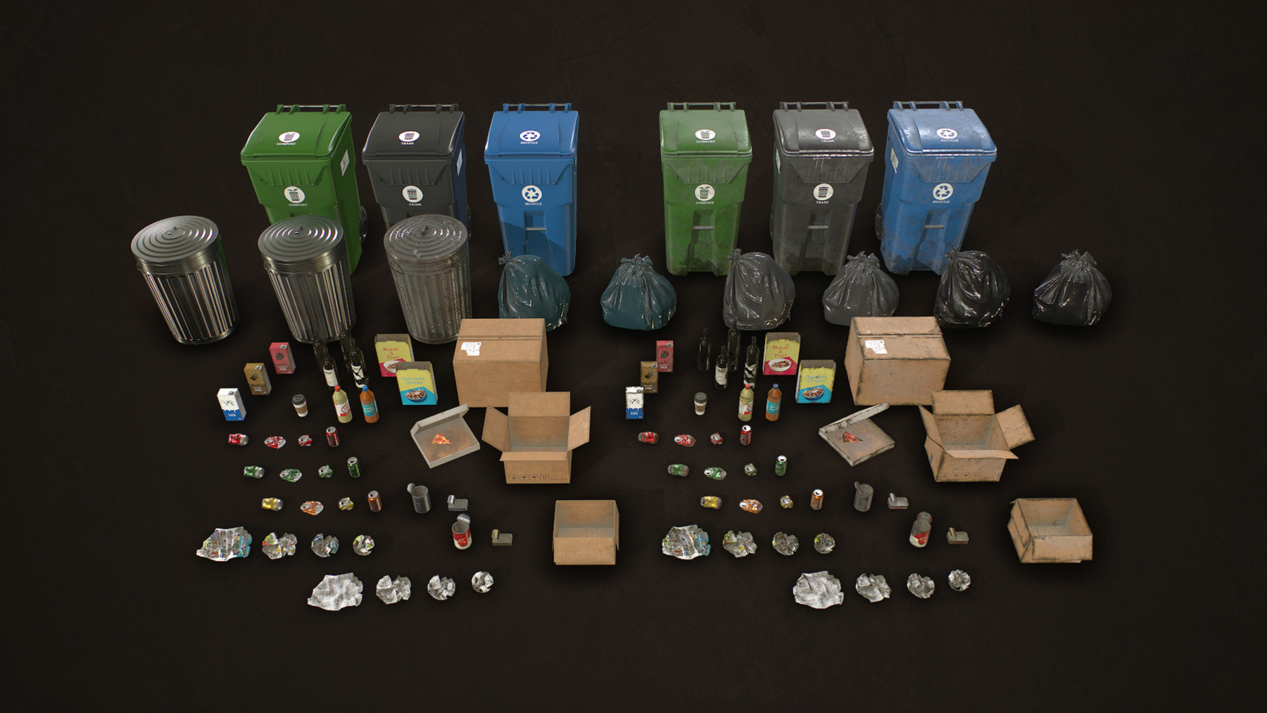 ArtStation - Urban Trash Pack Vol 2 - Low Poly | Game Assets