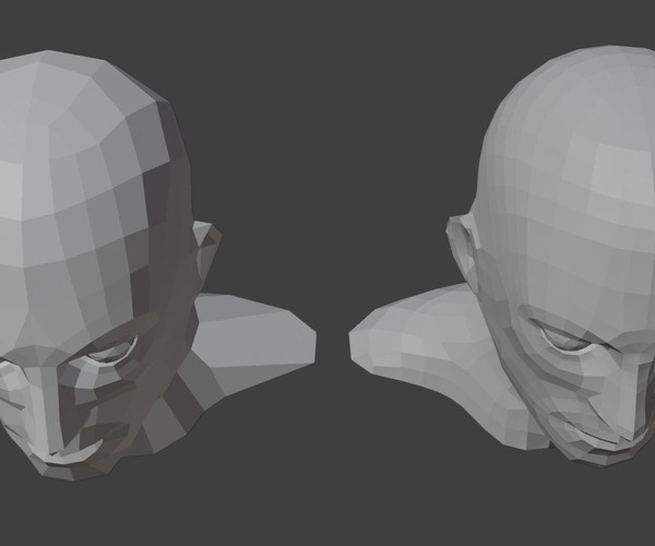 ArtStation - Male Heads Low-poly 3D Model | Game Assets