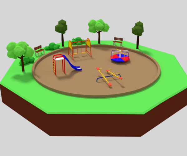 ArtStation - Low Poly Cartoon Playground Scene | Resources
