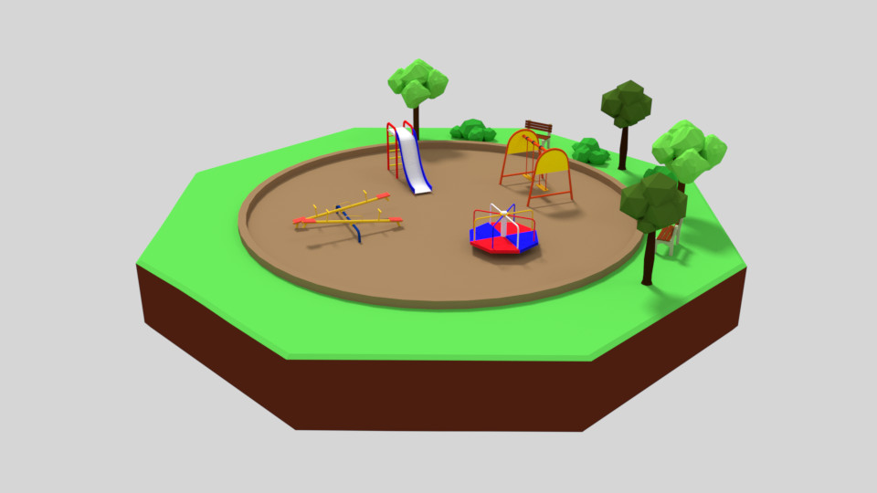 ArtStation - Low Poly Cartoon Playground Scene | Resources