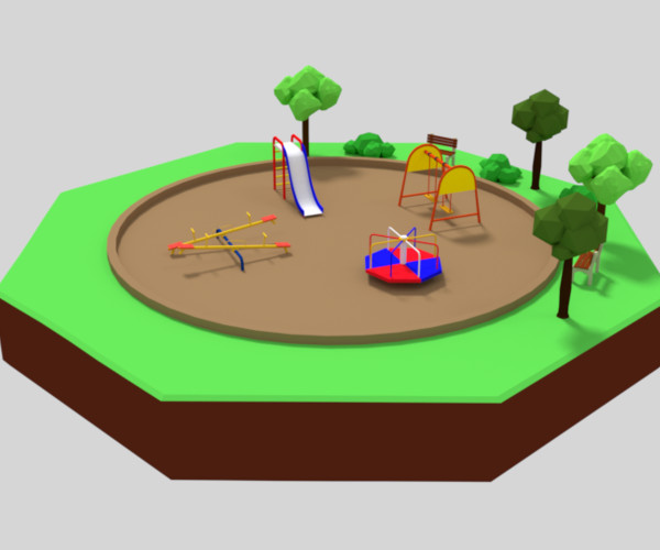 ArtStation - Low Poly Cartoon Playground Scene | Resources