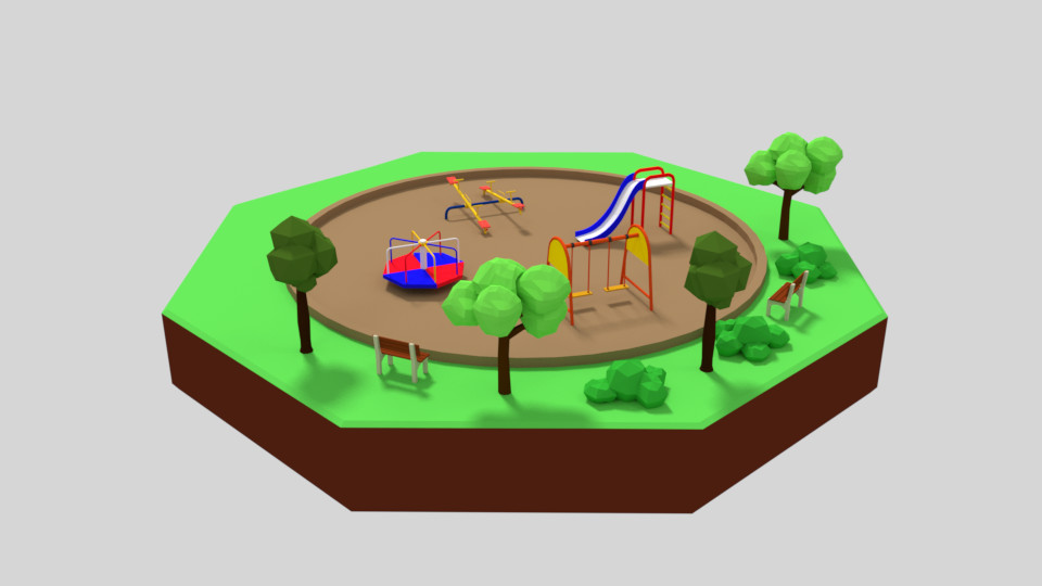 ArtStation - Low Poly Cartoon Playground Scene | Resources