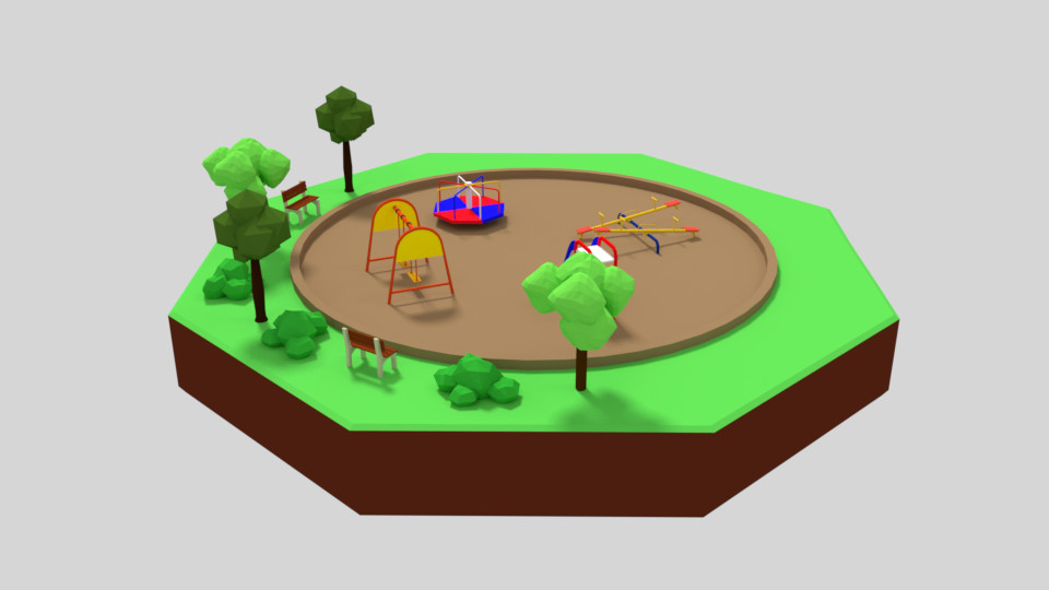 ArtStation - Low Poly Cartoon Playground Scene | Resources