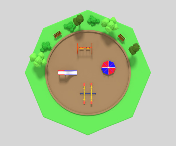 ArtStation - Low Poly Cartoon Playground Scene | Resources