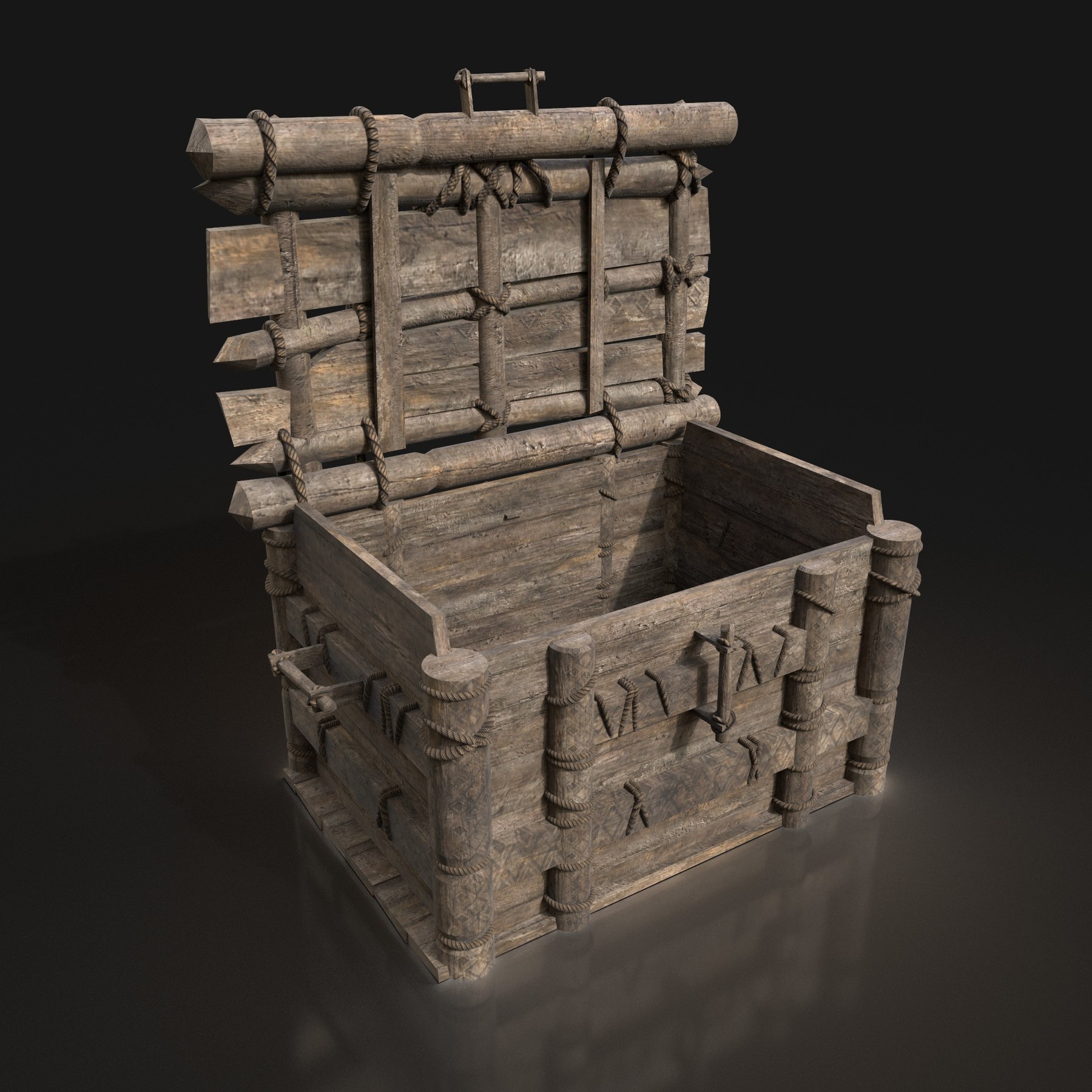ArtStation - Medieval Wooden Treasure Chest Box Locker Viking Dungeon ...