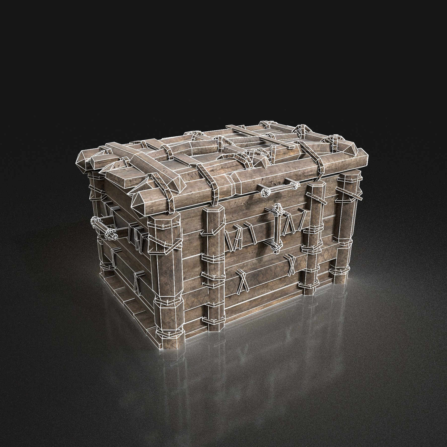 ArtStation - Medieval Wooden Treasure Chest Box Locker Viking Dungeon ...