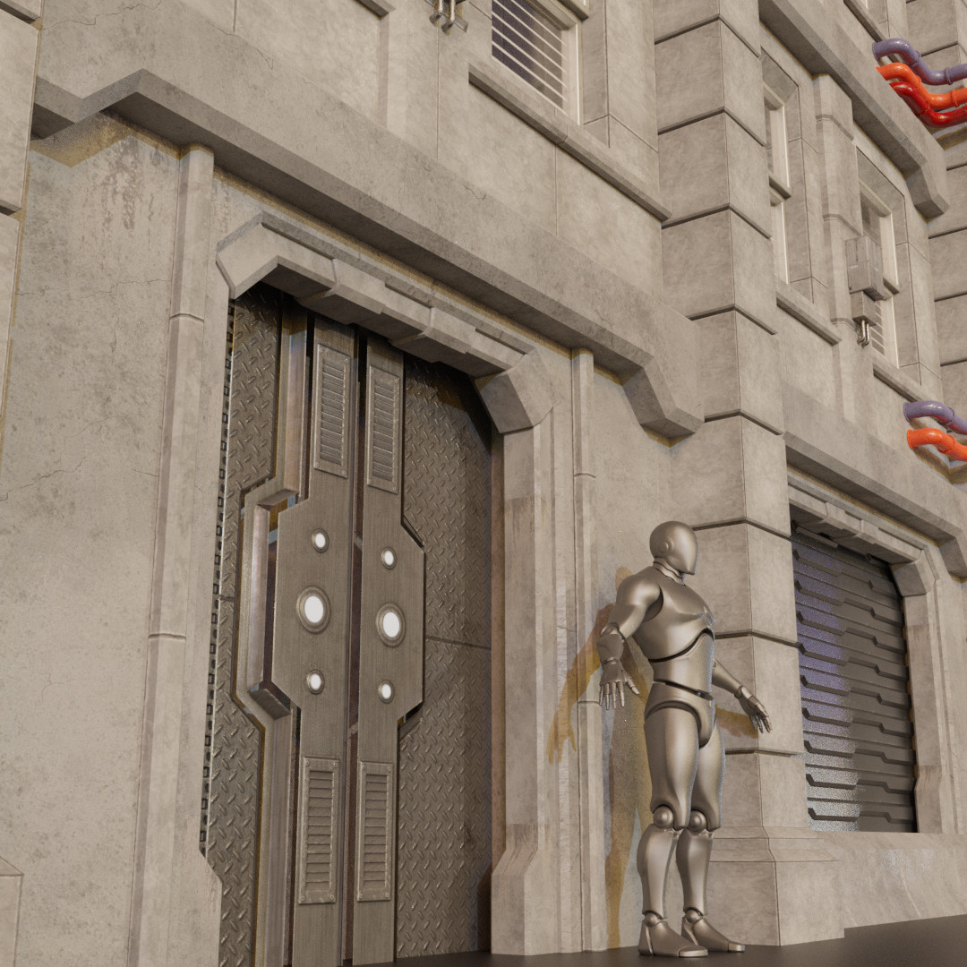 ArtStation - Cyberpunk Piped Building (FBX,Blend) | Resources