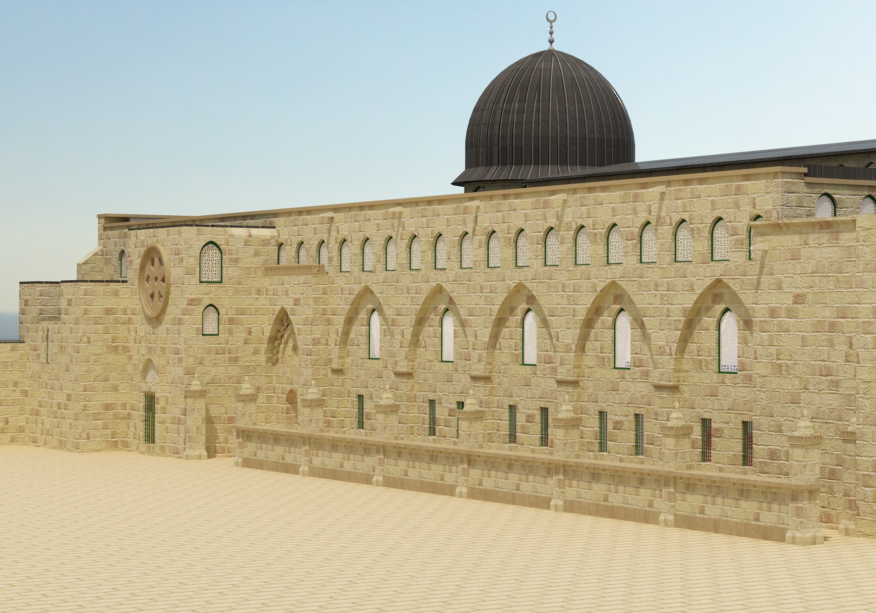 ArtStation - Al-Aqsa Mosque interior- exterior 3ds max vray model ...