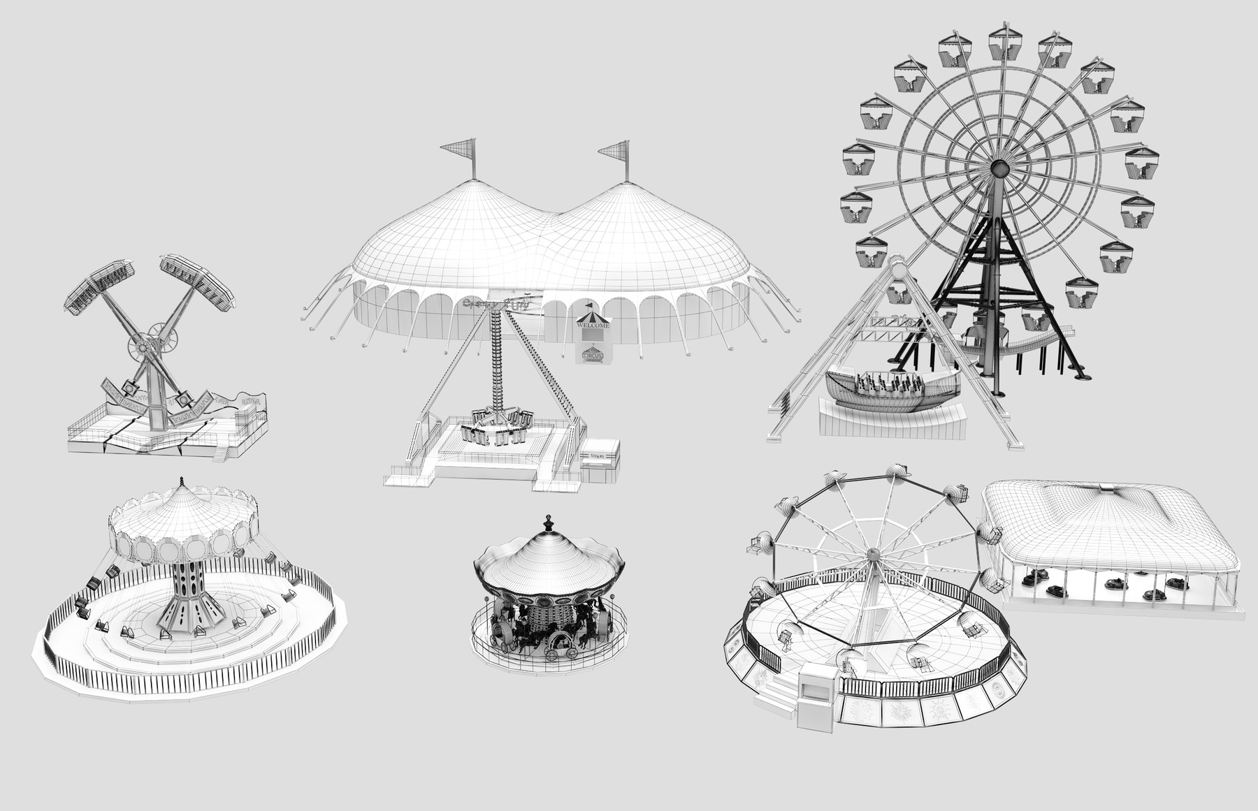 ArtStation - Amusement Park Equipment 3D model | Resources
