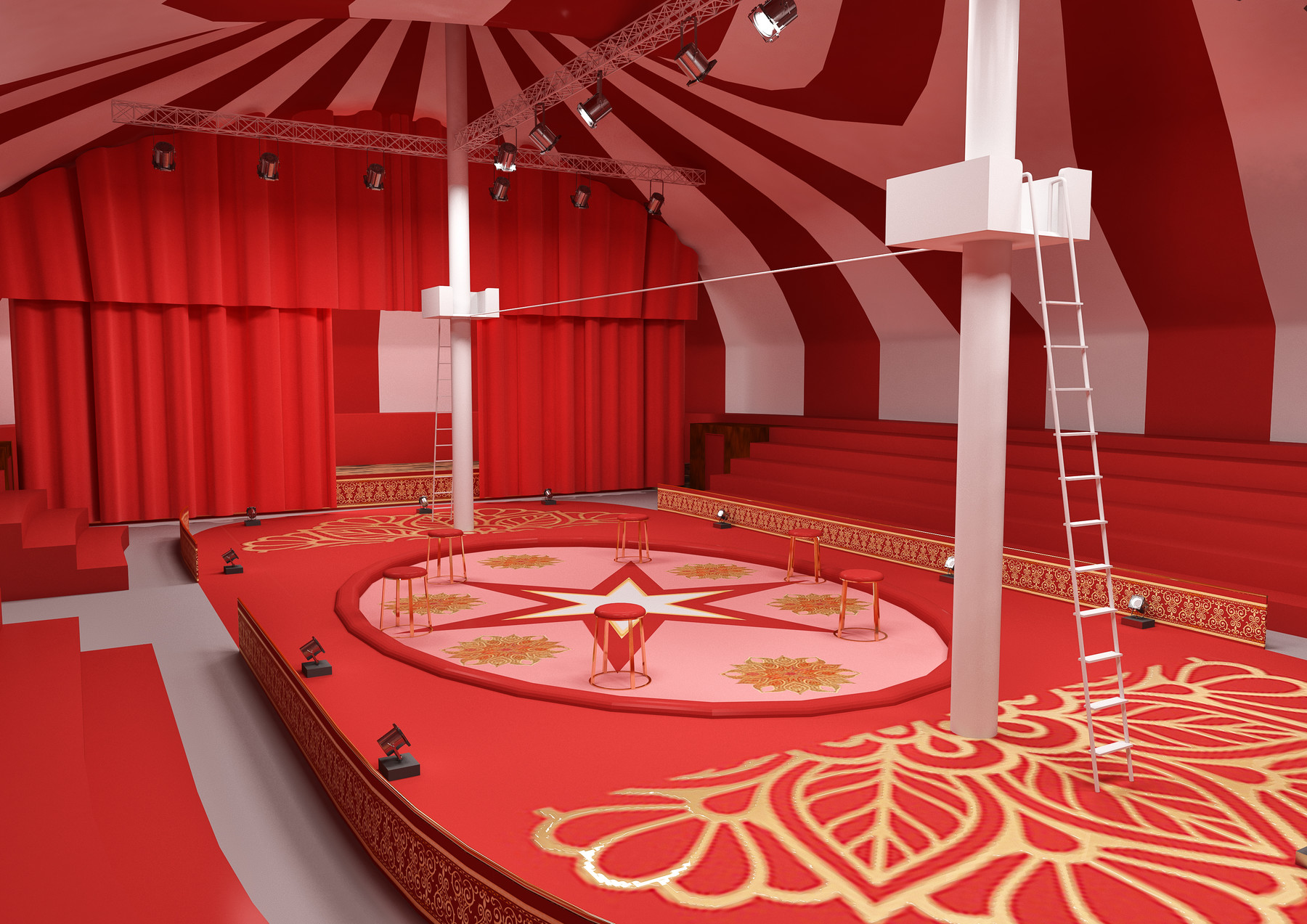 ArtStation - Circus interior and exterior model 3D model | Resources