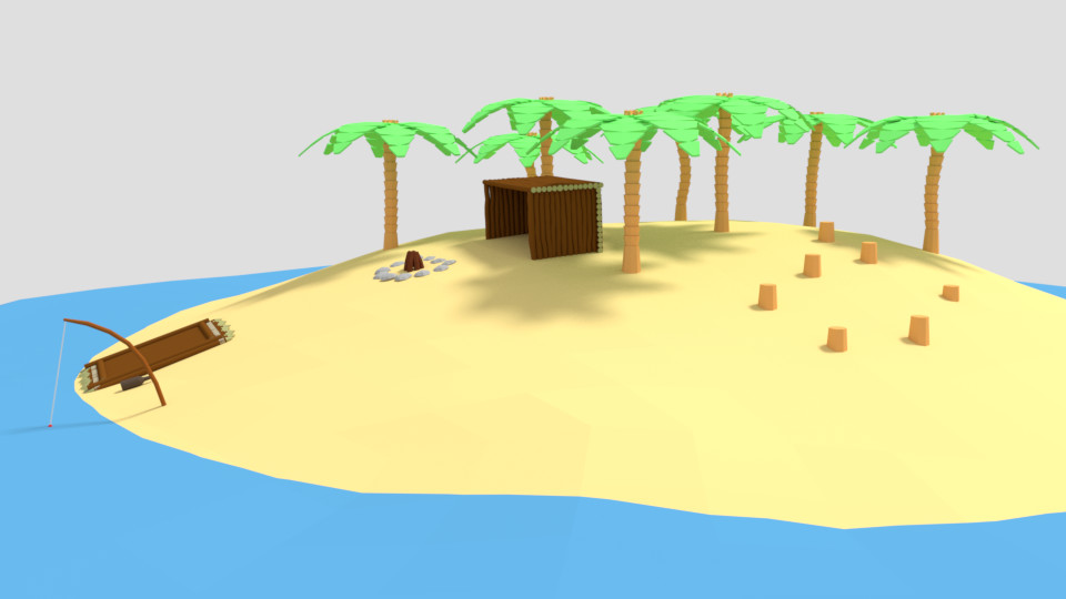 ArtStation - Low Poly Cartoon Island Scene | Resources