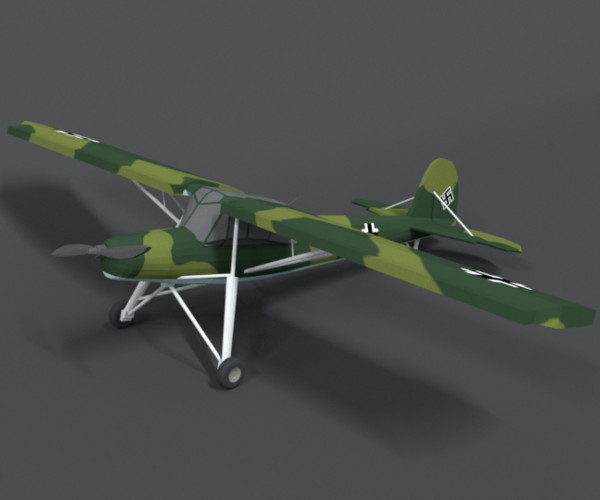 ArtStation - Low Poly Cartoon Fieseler Fi 156 Storch WWII Airplane ...