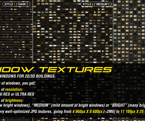 ArtStation - 54 window textures for 2D or 3D buildings | Resources
