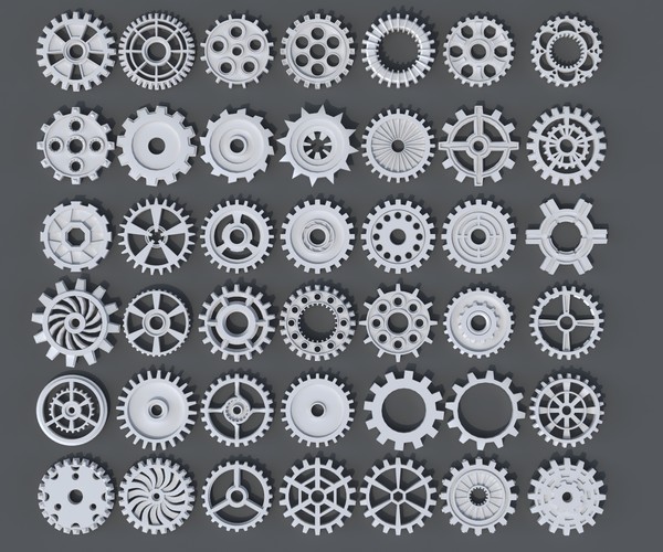 ArtStation - 42 low poly gears | Resources