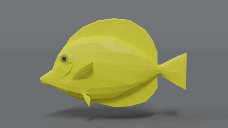 ArtStation - Low Poly Cartoon Yellow Tang Fish | Game Assets