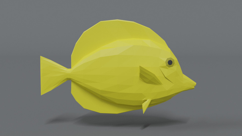 ArtStation - Low Poly Cartoon Yellow Tang Fish | Game Assets