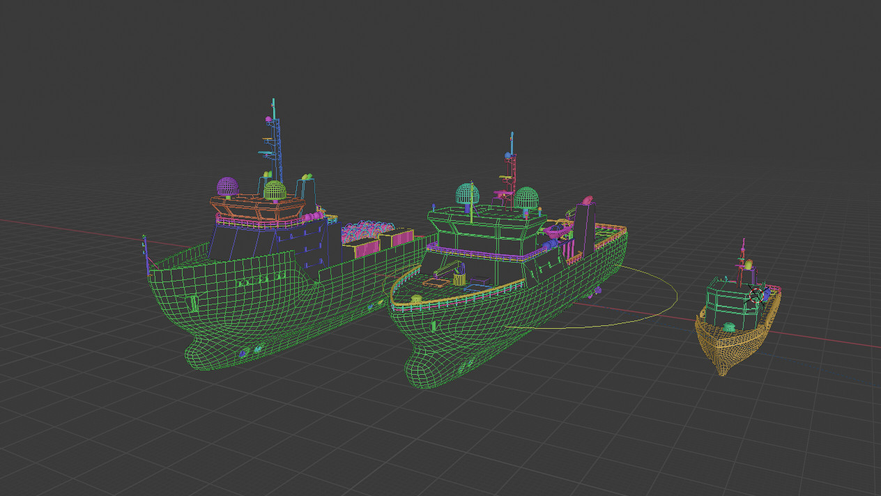 ArtStation - Set of schematic vessels (3 pieces) | Resources