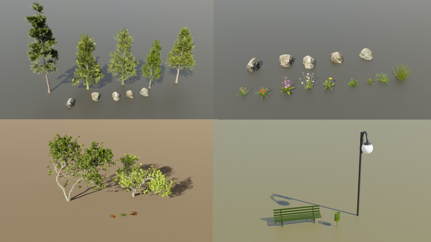 ArtStation - In the park in Blender | Resources