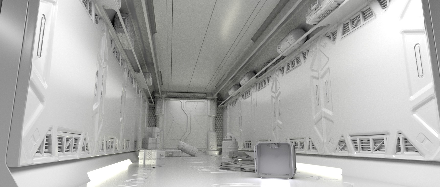 ArtStation - Sci-fi interior Scene for renders 3D model Low-poly 3D ...