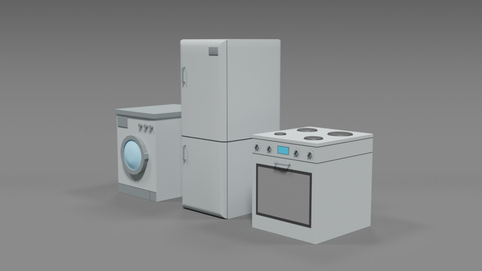 ArtStation - Low Poly Cartoon Household Electronic Devices | Game Assets