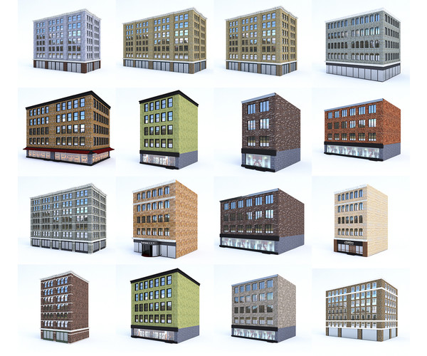 ArtStation - 3D Buildings City Set | Resources