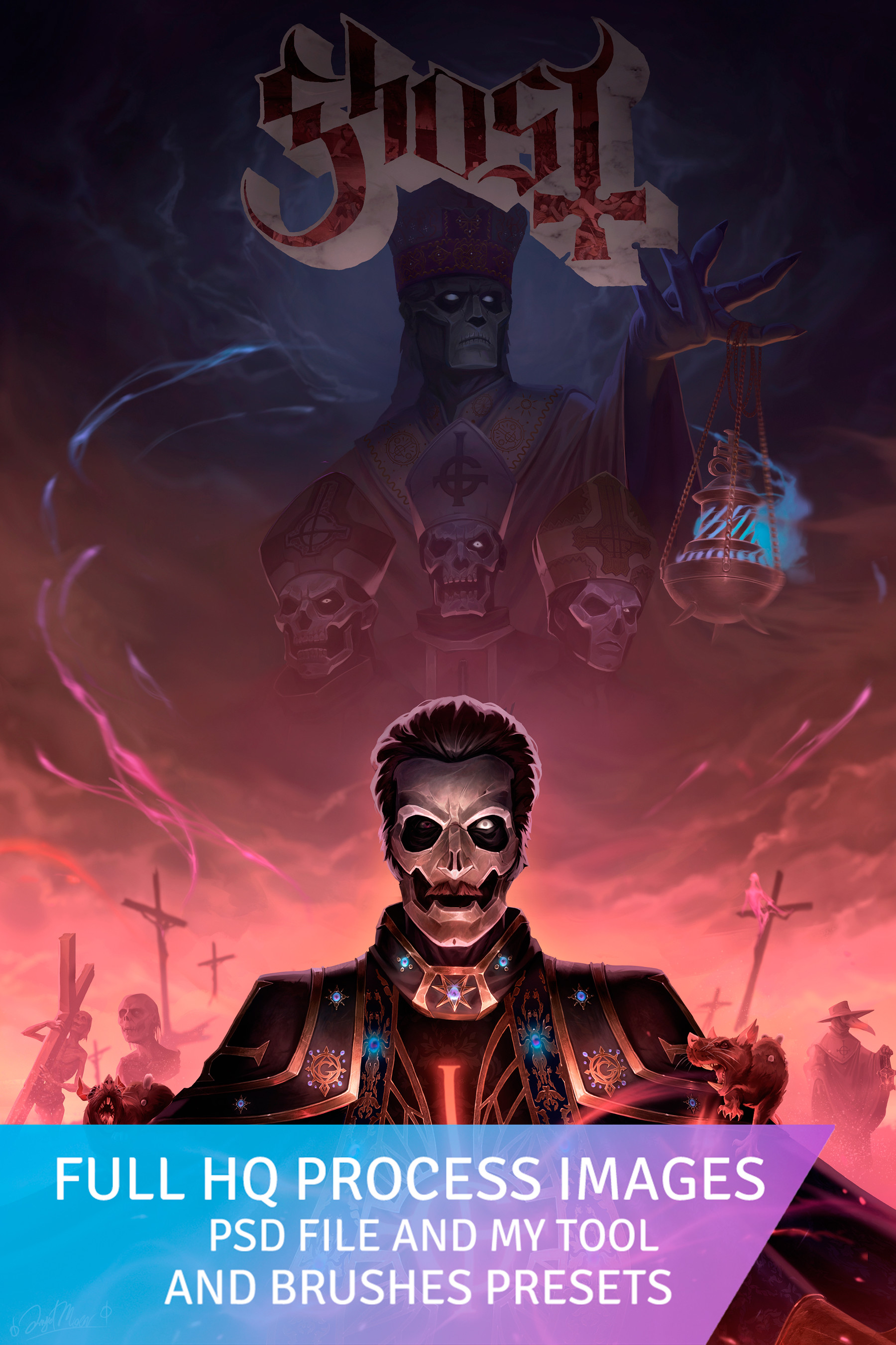 Artstation Ghost Fan Art Process Artworks