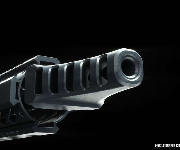 ArtStation - Rifle Muzzle Brakes - Kitbash Variety Pack 01 | Resources
