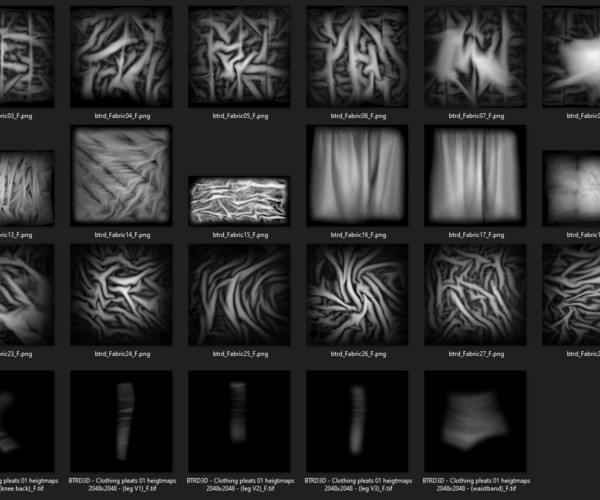 ArtStation - 37 scanned cloth alphas for digital sculpting | Brushes