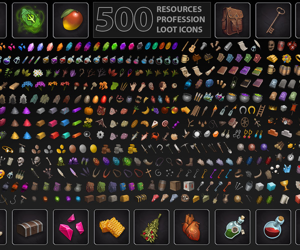 ArtStation - 500 Resoure Icons | Game Assets