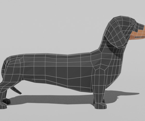 ArtStation - Low Poly Cartoon Dachshund Dog | Game Assets