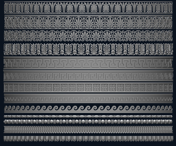 ArtStation - 14 Classic Greek Trim Patterns | Brushes