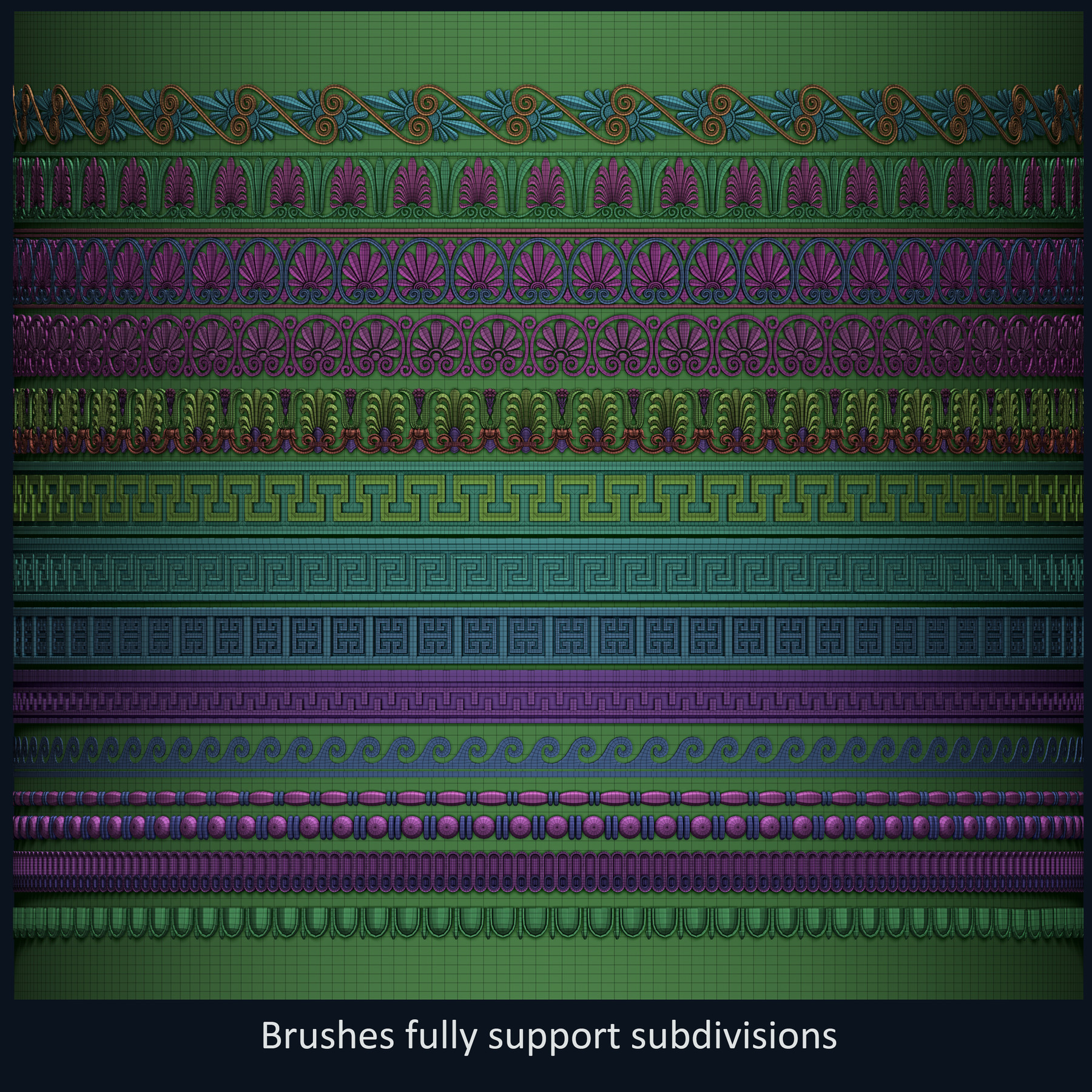 ArtStation - 14 Classic Greek Trim Patterns | Brushes