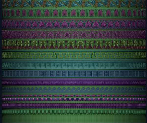 ArtStation - 14 Classic Greek Trim Patterns | Brushes