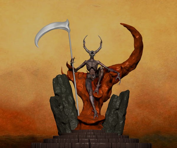 ArtStation - 3d character of my authorship. Hellish demon sitting on ...