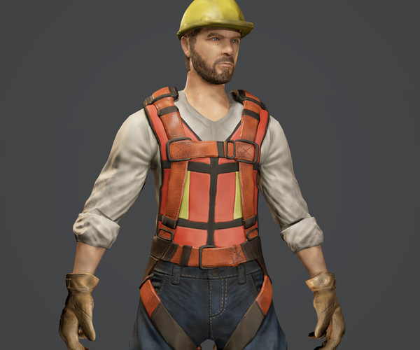 ArtStation - Worker - Construction - Ready to Game - Low Poly - 3D ...