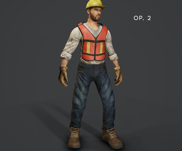 ArtStation - Worker - Construction - Ready to Game - Low Poly - 3D ...