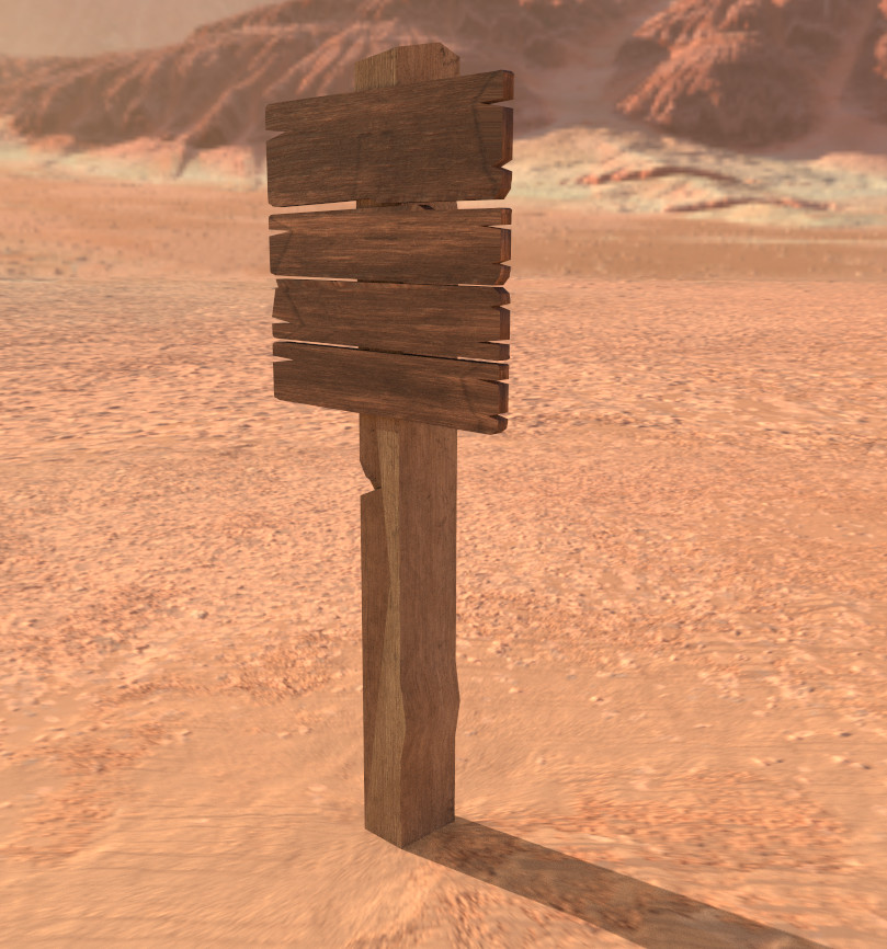 ArtStation - Old Road Sign 3 - Low Poly Sign Model | Game Assets