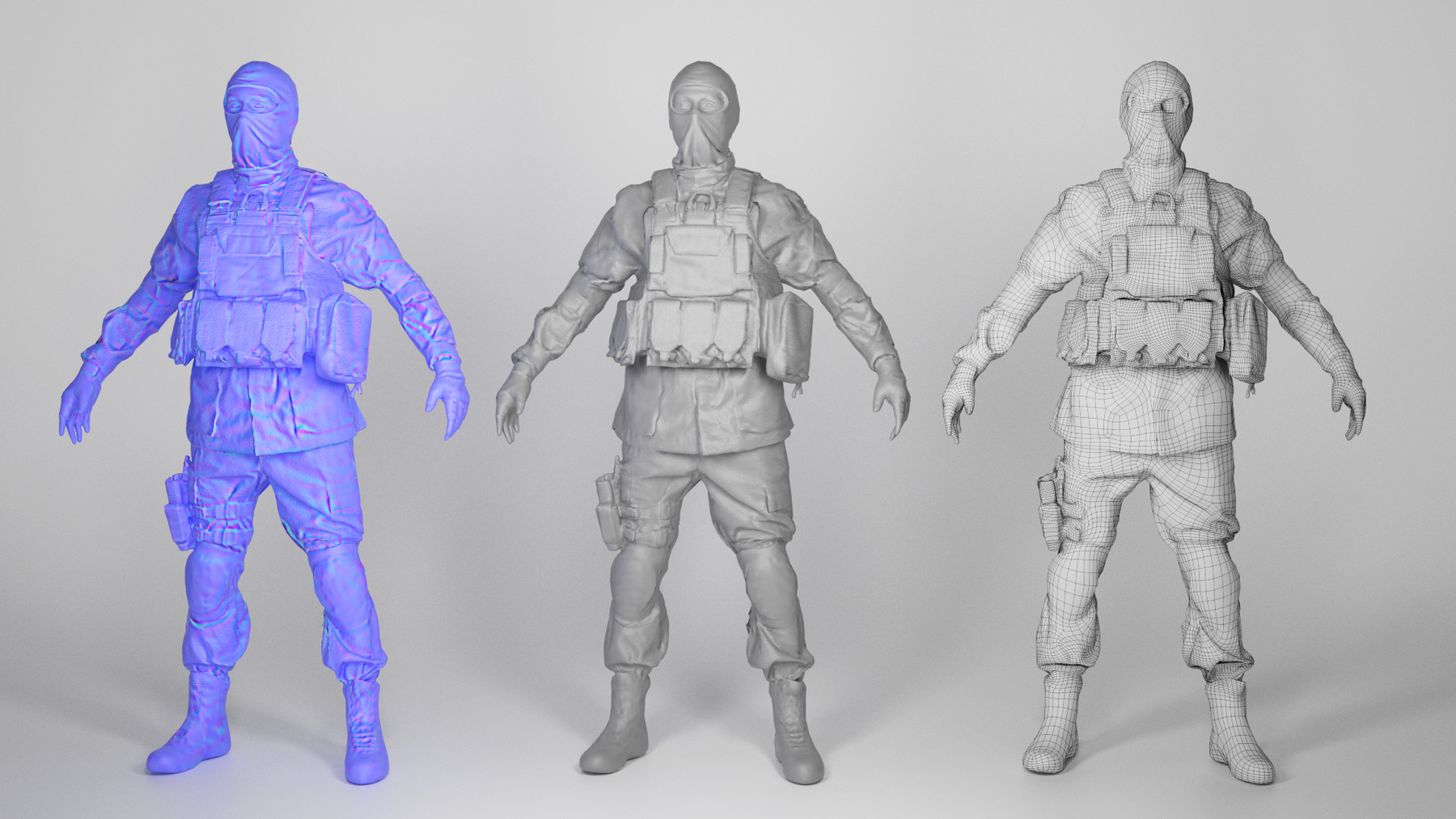 ArtStation - Military man in balaclava 130 | Game Assets